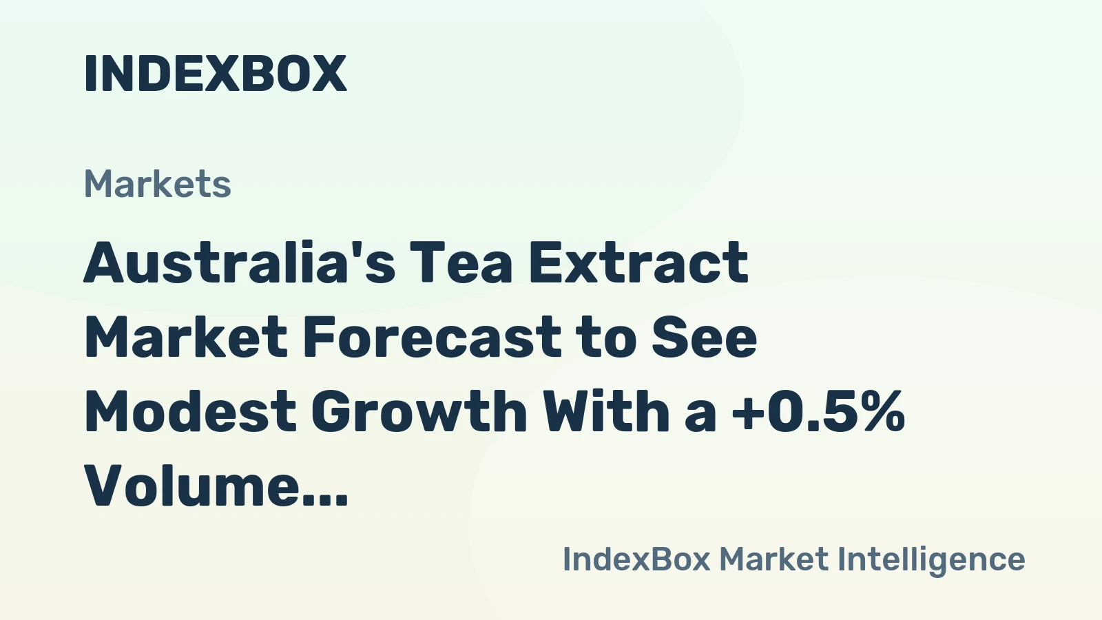 Australia's Tea Extract Market Forecast to See Modest Growth With a +0.5% Volume CAGR Through 2035