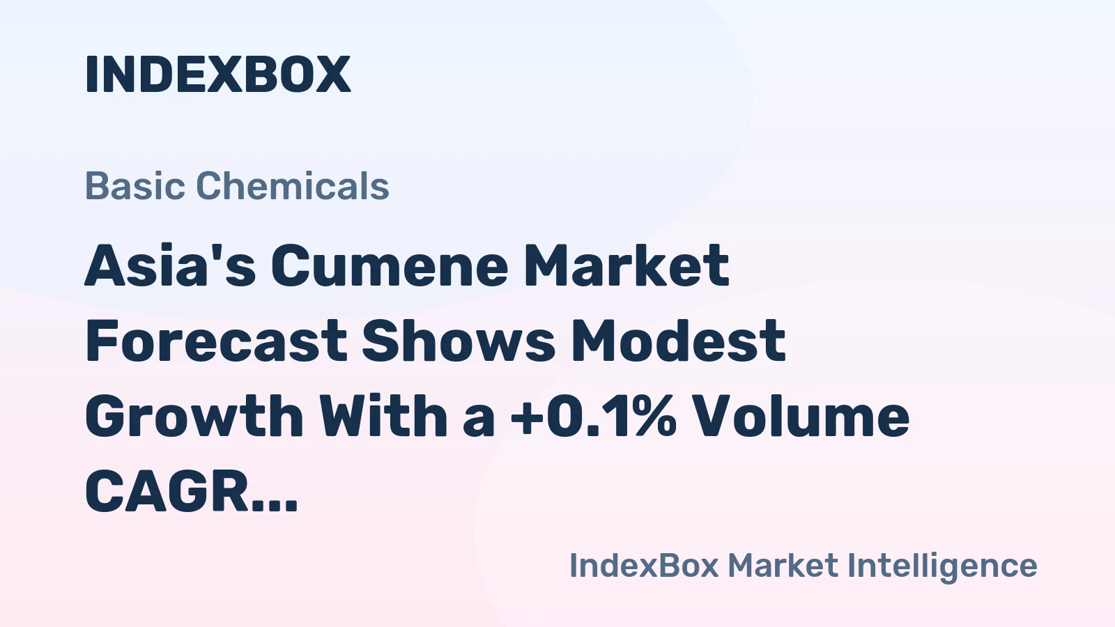 Asia's Cumene Market Forecast Shows Modest Growth With a +0.1% Volume CAGR Through 2035