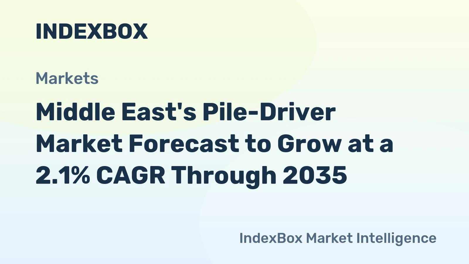 Middle East's Pile-Driver Market Forecast to Grow at a 2.1% CAGR Through 2035