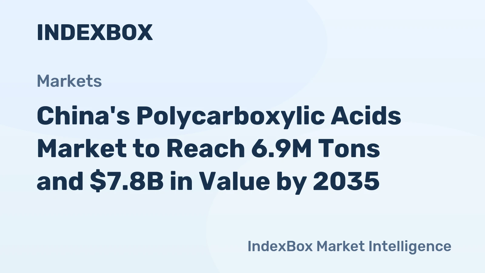 China's Polycarboxylic Acids Market to Reach 6.9M Tons and $7.8B in Value by 2035