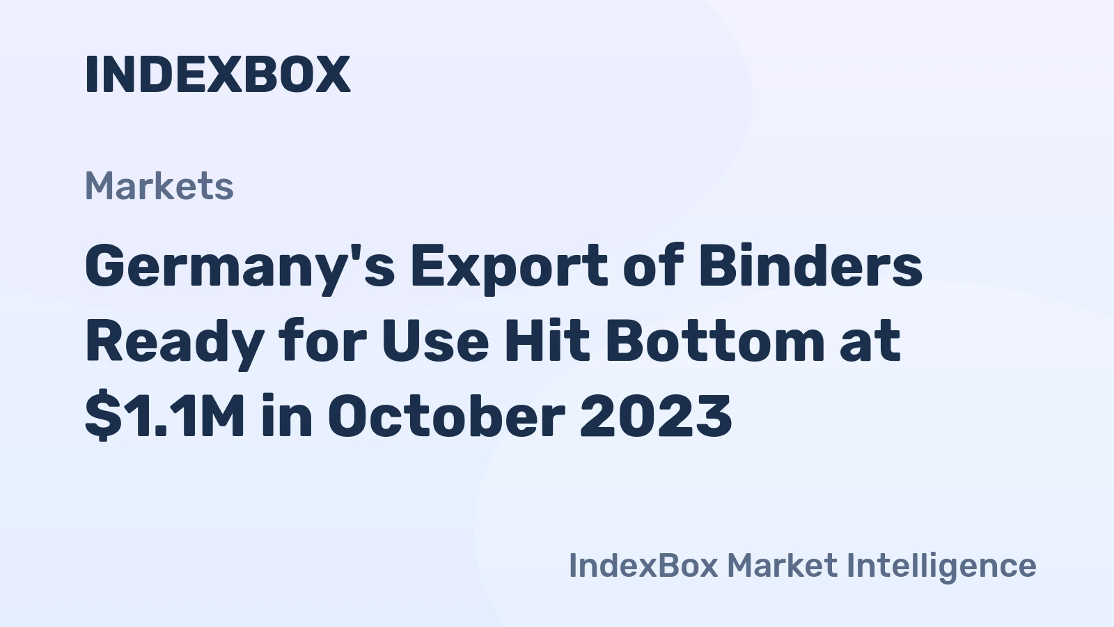 Germany's Export of Binders Ready for Use Hit Bottom at $1.1M in October 2023