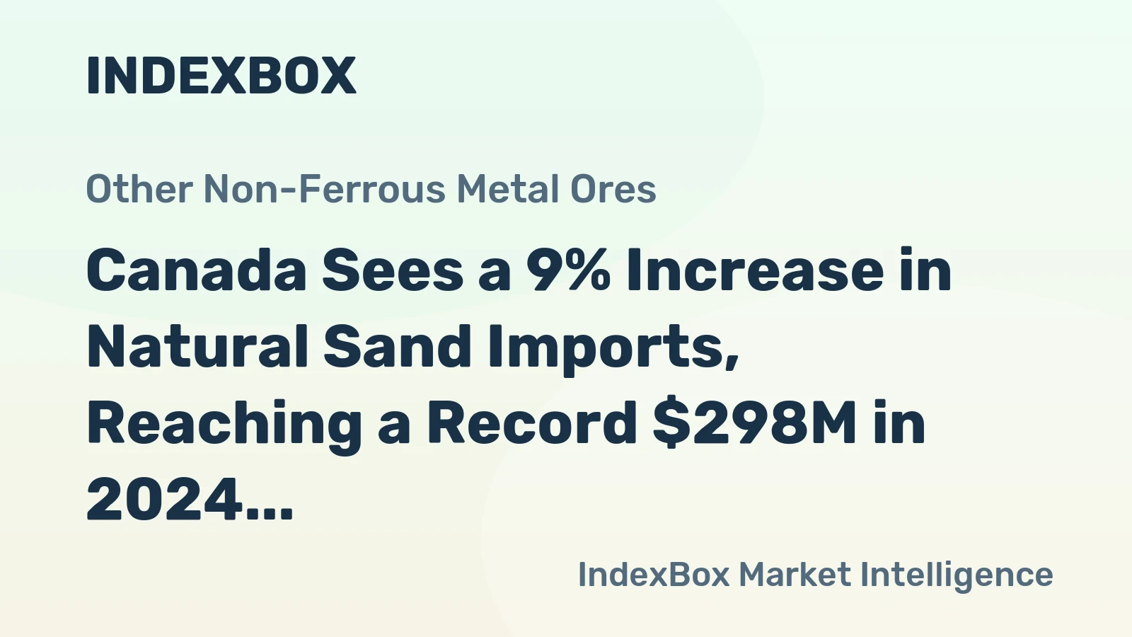 Canada Sees a 9% Increase in Natural Sand Imports, Reaching a Record $298M in 2024