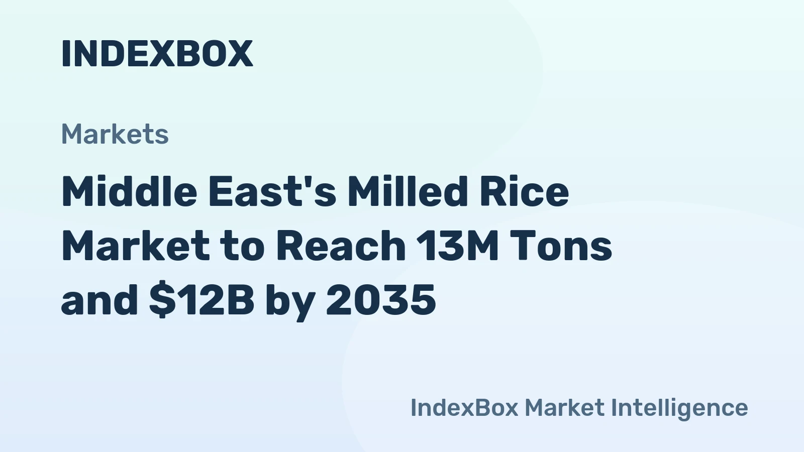 Middle East's Milled Rice Market to Reach 13M Tons and $12B by 2035