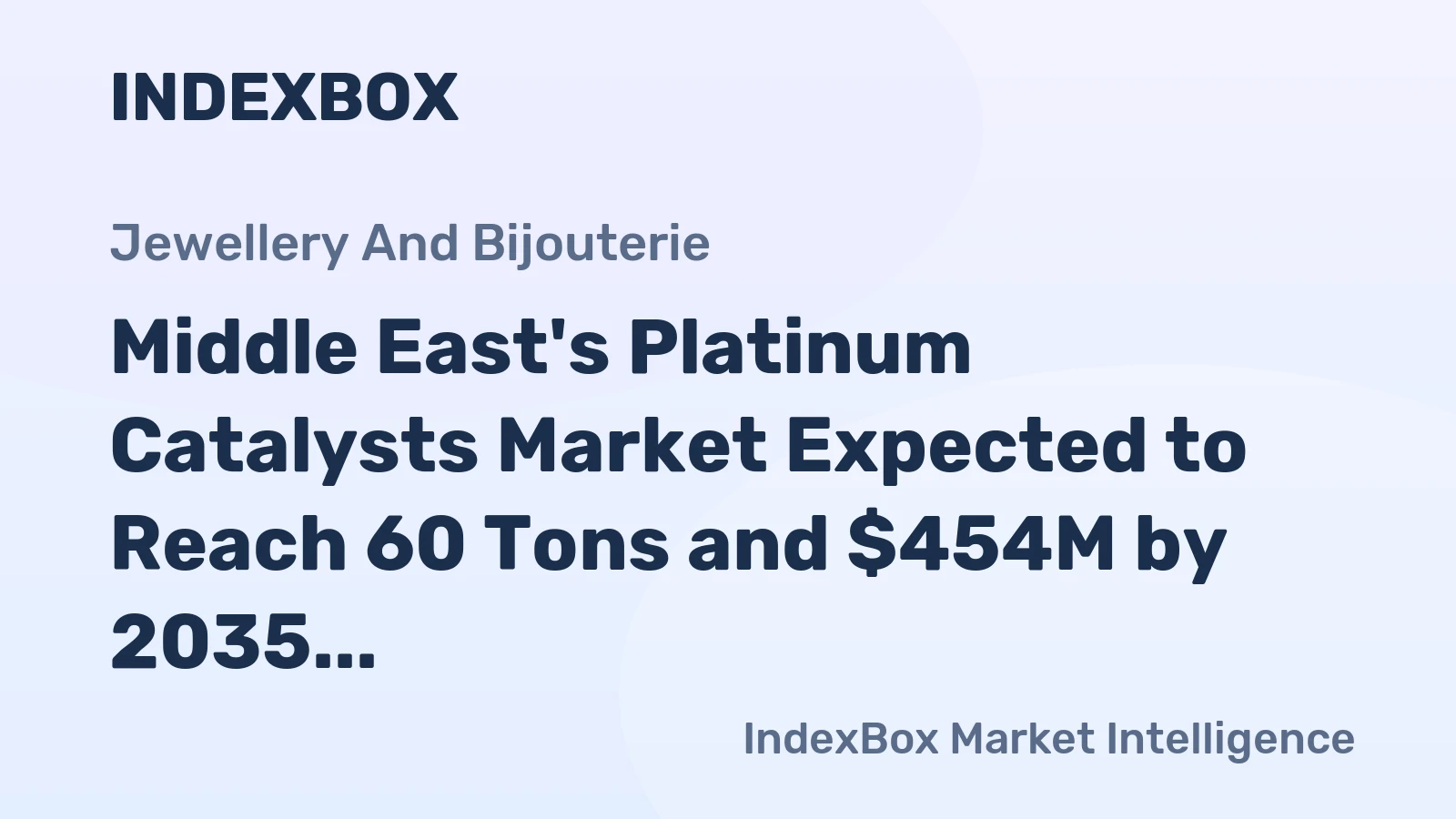 Middle East's Platinum Catalysts Market Expected to Reach 60 Tons and $454M by 2035