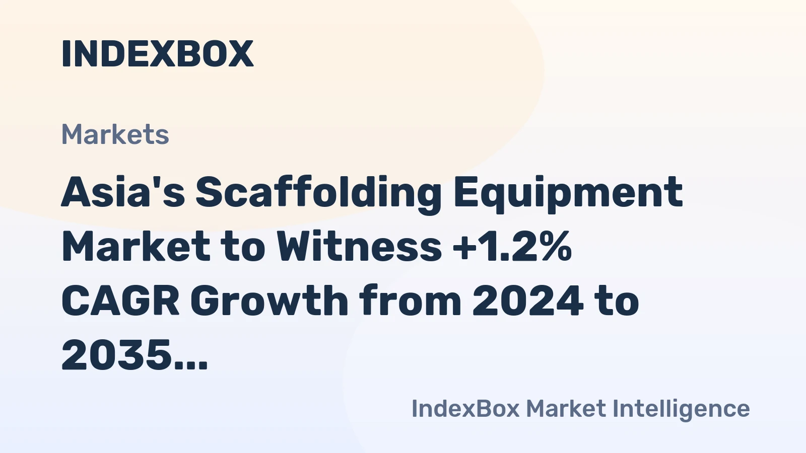 Asia's Scaffolding Equipment Market to Witness +1.2% CAGR Growth from 2024 to 2035