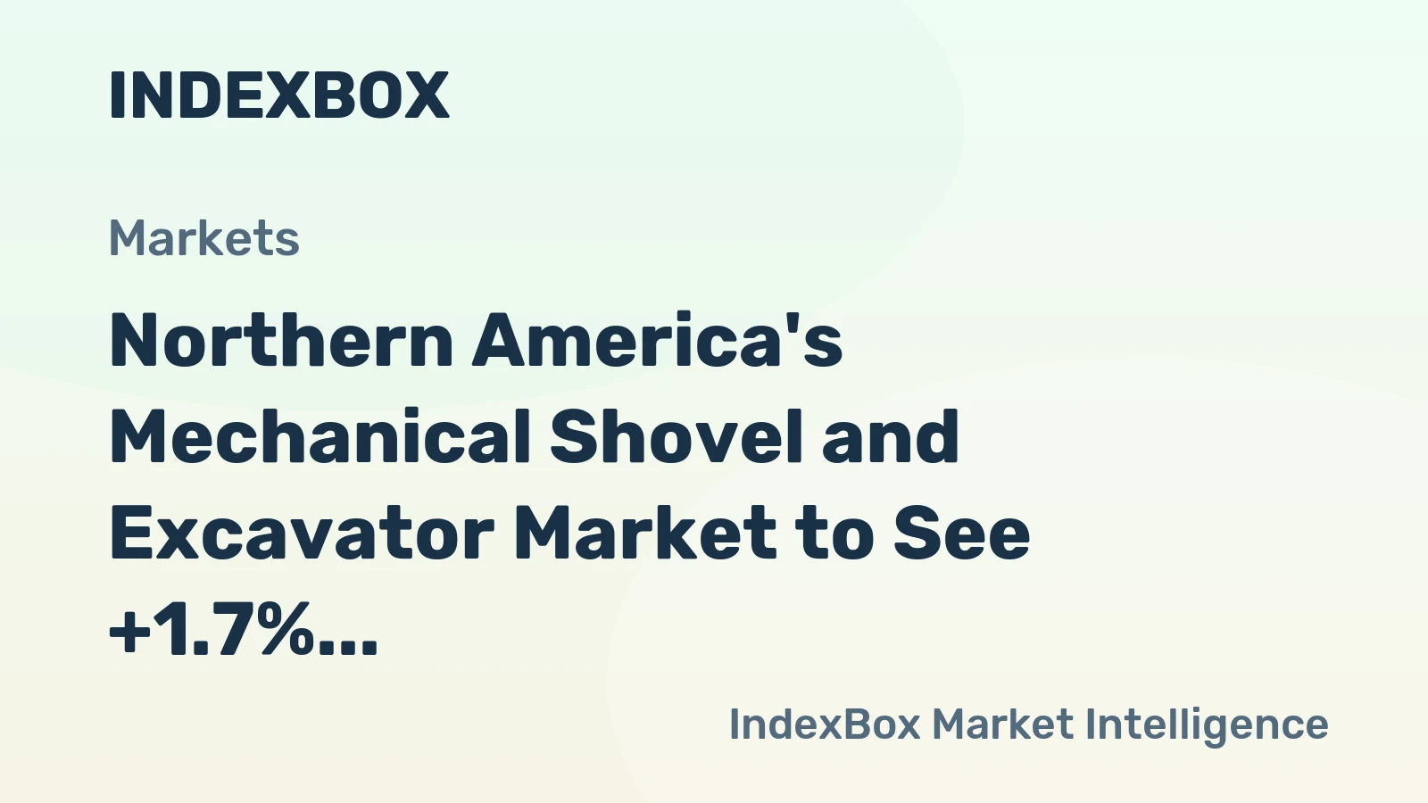 Northern America's Mechanical Shovel and Excavator Market to See +1.7% CAGR Growth, Reaching $39.3B by 2035