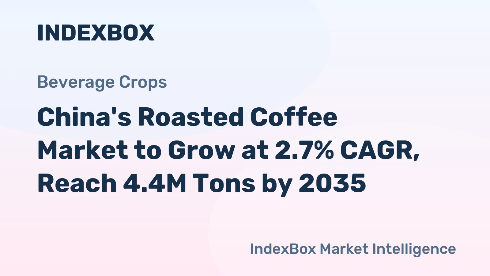 China's Roasted Coffee Market to Grow at 2.7% CAGR, Reach 4.4M Tons by 2035
