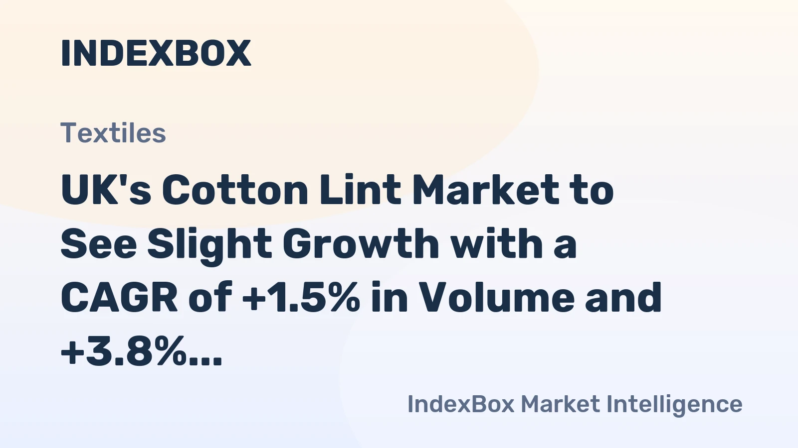 UK's Cotton Lint Market to See Slight Growth with a CAGR of +1.5% in Volume and +3.8% in Value from 2024 to 2035