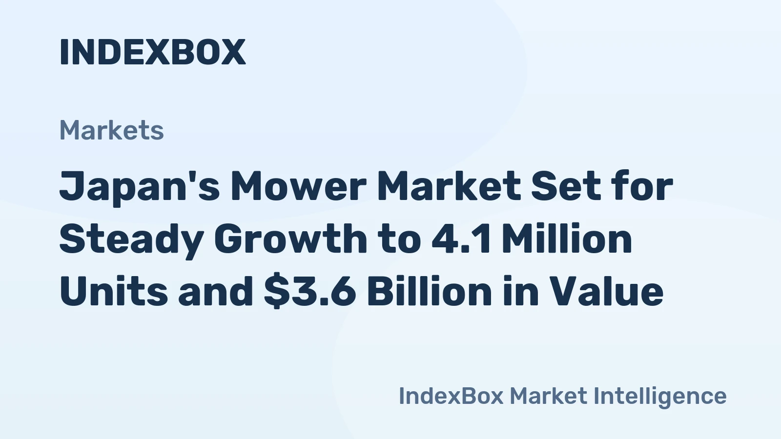 Japan's Mower Market Set for Steady Growth to 4.1 Million Units and $3.6 Billion in Value