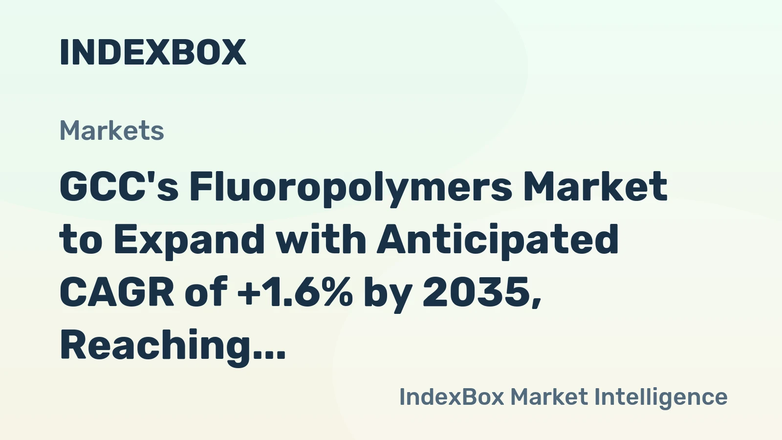GCC's Fluoropolymers Market to Expand with Anticipated CAGR of +1.6% by 2035, Reaching $57M in Value