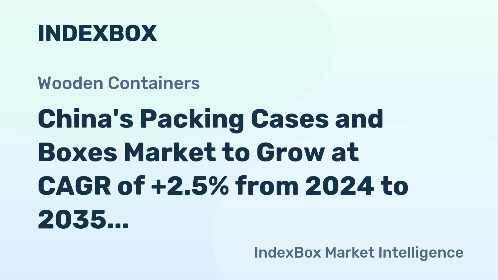 China's Packing Cases and Boxes Market to Grow at CAGR of +2.5% from 2024 to 2035
