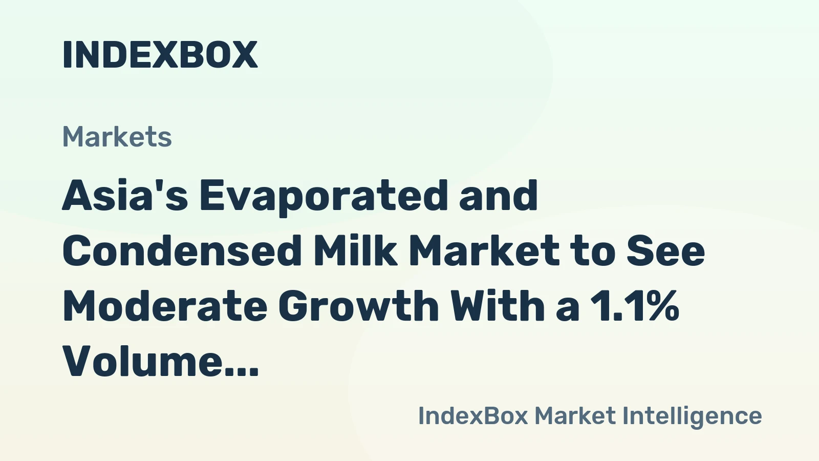 Asia's Evaporated and Condensed Milk Market to See Moderate Growth With a 1.1% Volume CAGR Through 2035