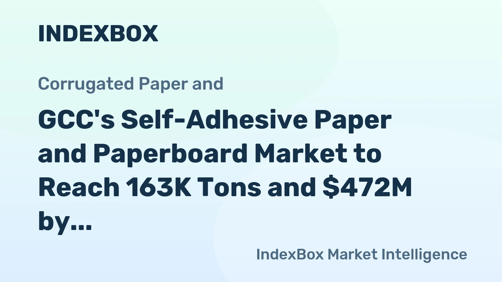 GCC's Self-Adhesive Paper and Paperboard Market to Reach 163K Tons and $472M by 2035