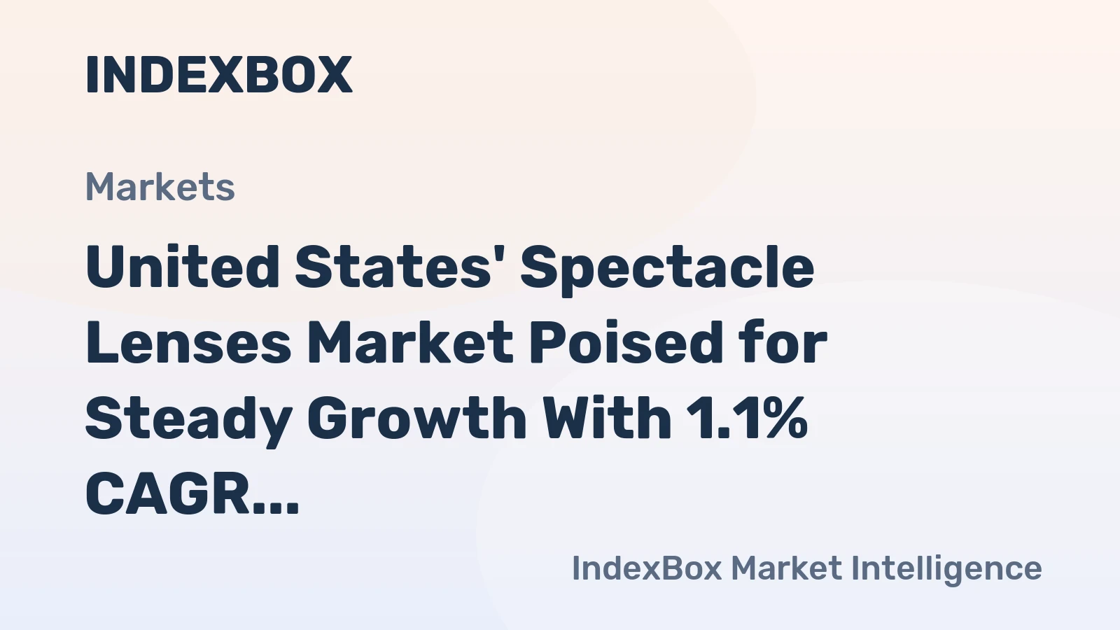 United States' Spectacle Lenses Market Poised for Steady Growth With 1.1% CAGR in Value