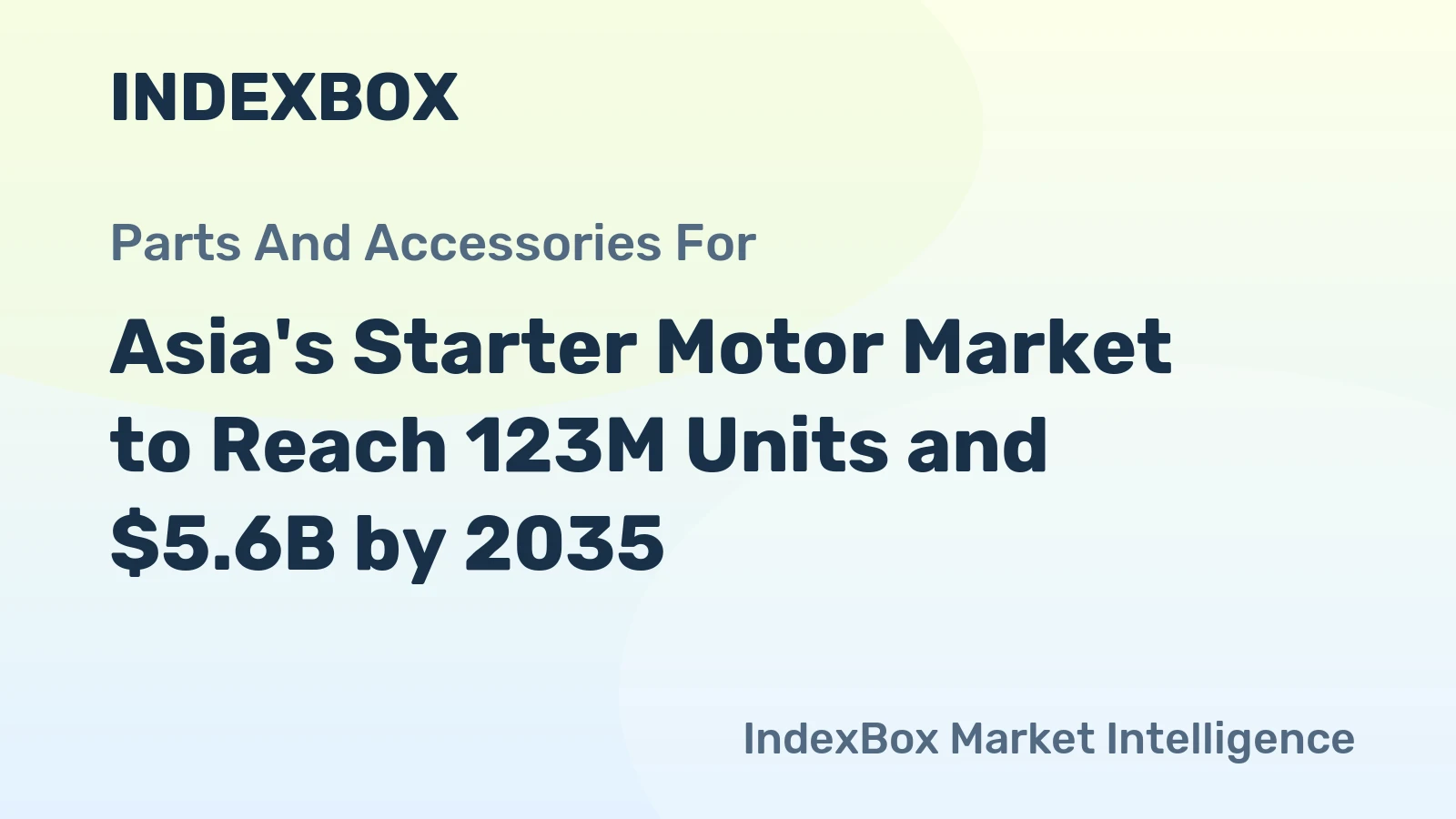 Asia's Starter Motor Market to Reach 123M Units and $5.6B by 2035