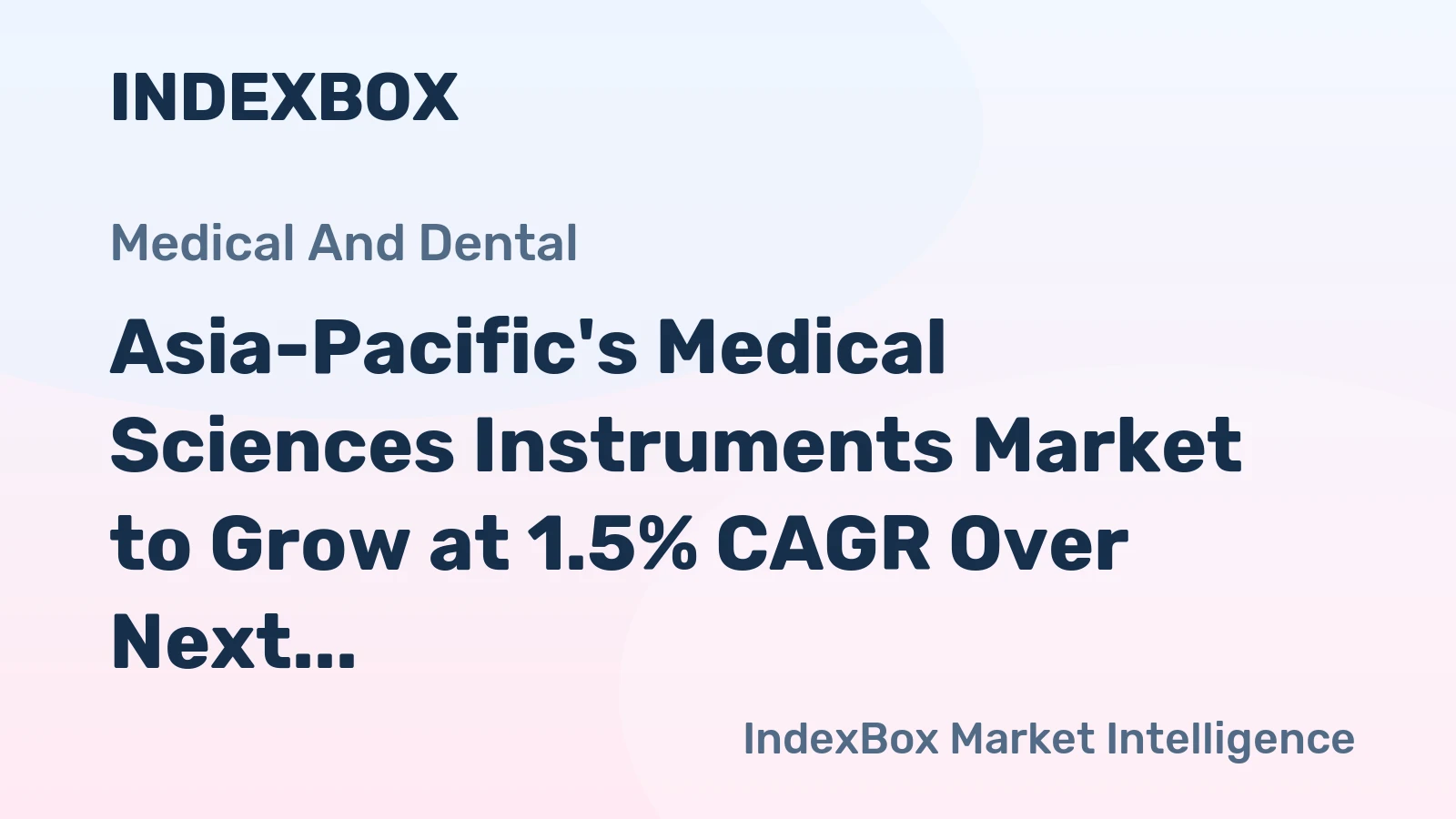 Asia-Pacific's Medical Sciences Instruments Market to Grow at 1.5% CAGR Over Next Decade