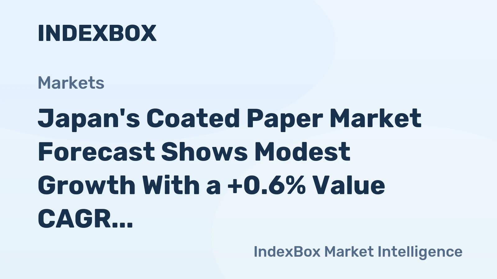 Japan's Coated Paper Market Forecast Shows Modest Growth With a +0.6% Value CAGR