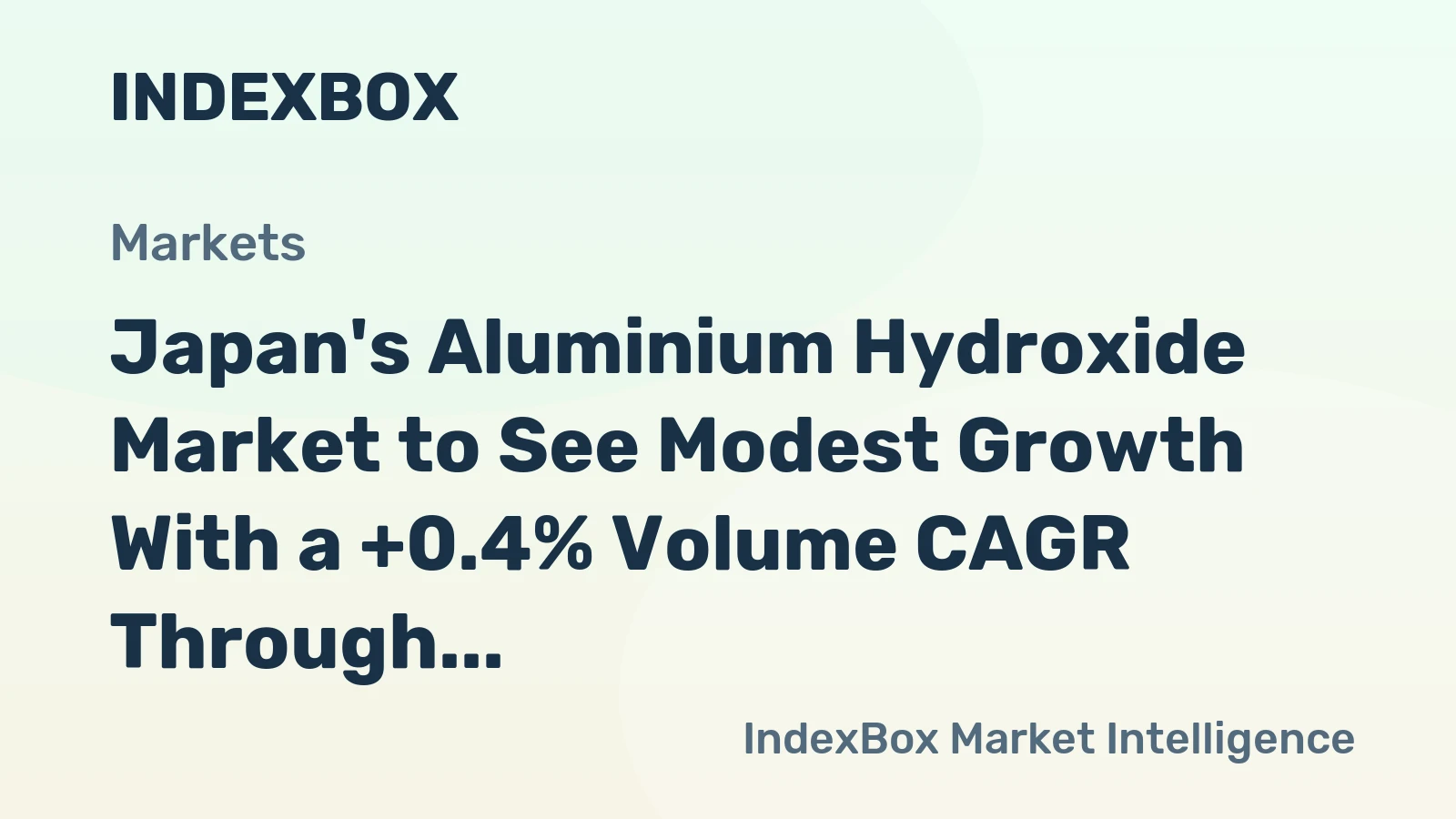 Japan's Aluminium Hydroxide Market to See Modest Growth With a +0.4% Volume CAGR Through 2035