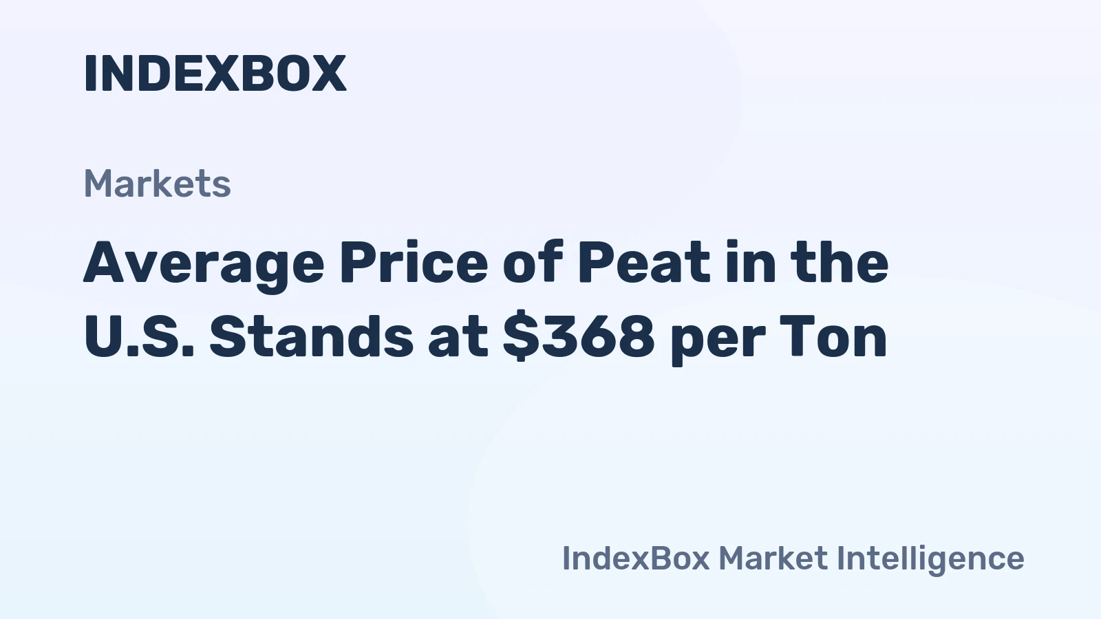 Average Price of Peat in the U.S. Stands at $368 per Ton