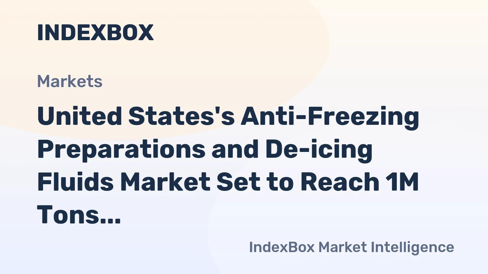 United States's Anti-Freezing Preparations and De-icing Fluids Market Set to Reach 1M Tons and $1.6B by 2035