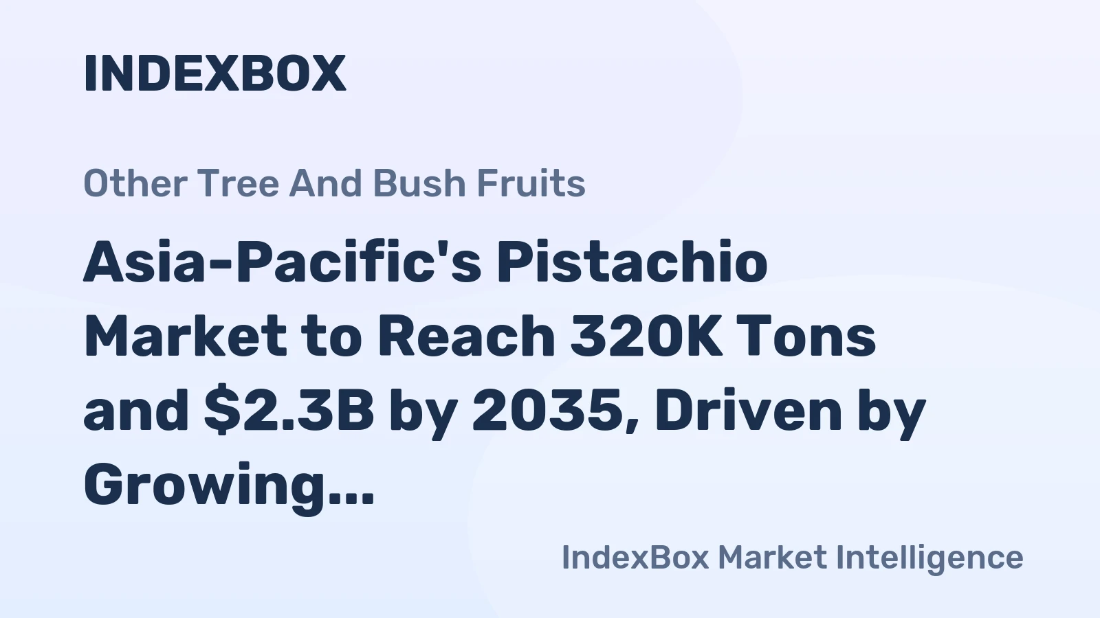 Asia-Pacific's Pistachio Market to Reach 320K Tons and $2.3B by 2035, Driven by Growing Demand in the Region