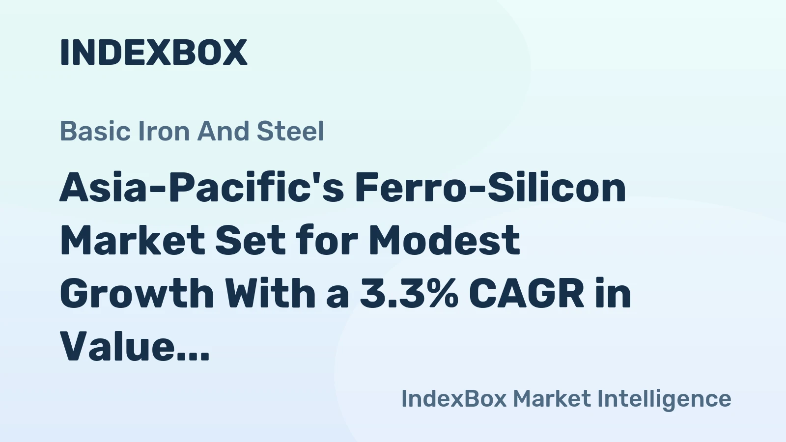 Asia-Pacific's Ferro-Silicon Market Set for Modest Growth With a 3.3% CAGR in Value