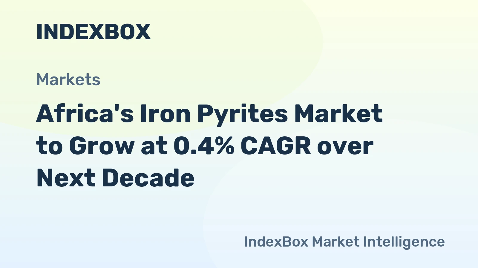 Africa's Iron Pyrites Market to Grow at 0.4% CAGR over Next Decade