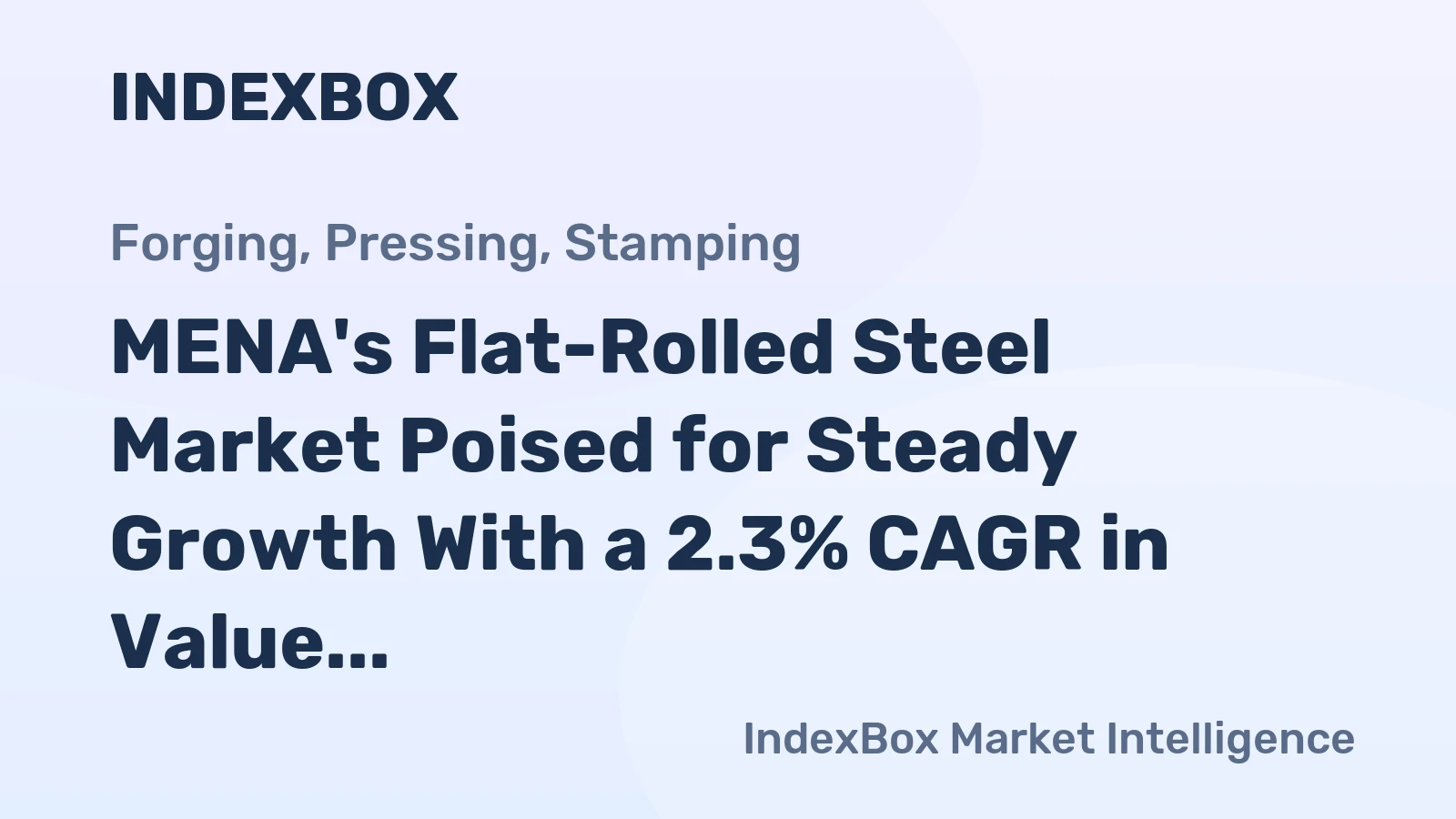 MENA's Flat-Rolled Steel Market Poised for Steady Growth With a 2.3% CAGR in Value Through 2035
