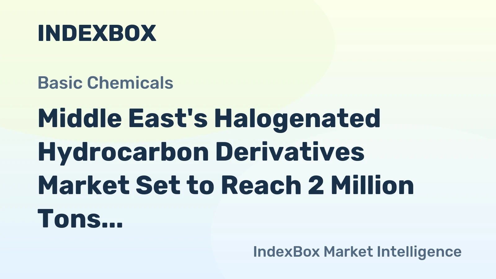 Middle East's Halogenated Hydrocarbon Derivatives Market Set to Reach 2 Million Tons and $2.1 Billion by 2035