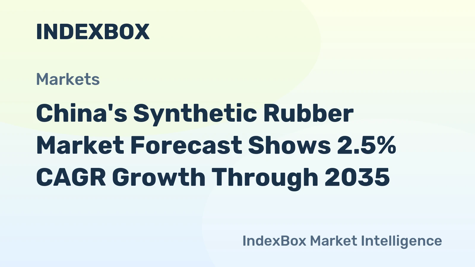 China's Synthetic Rubber Market Forecast Shows 2.5% CAGR Growth Through 2035