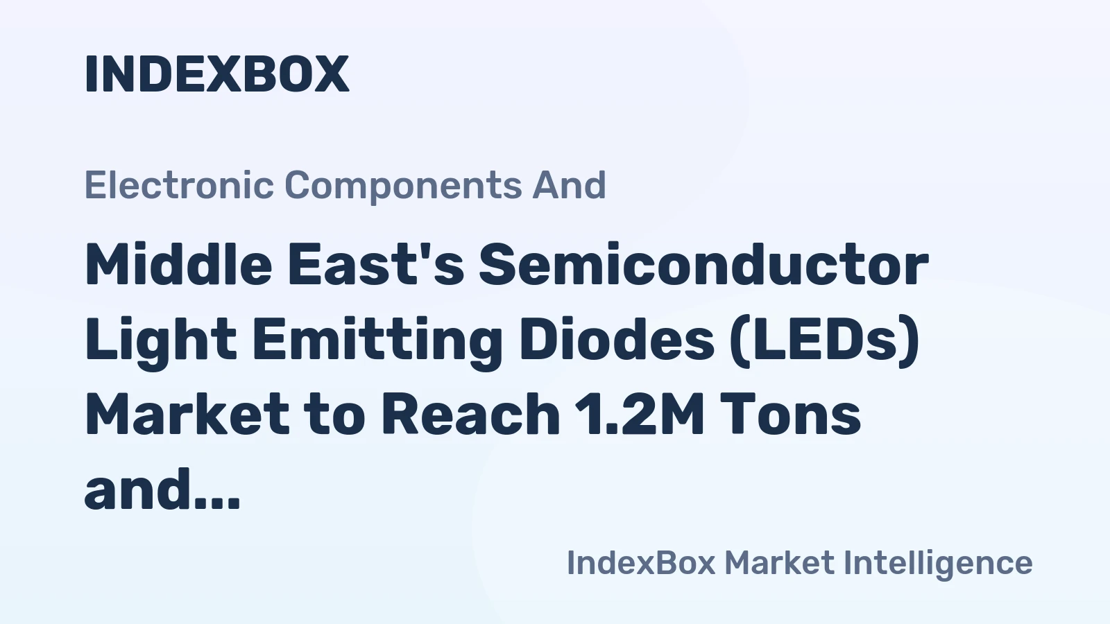 Middle East's Semiconductor Light Emitting Diodes (LEDs) Market to Reach 1.2M Tons and $18.8B by 2035
