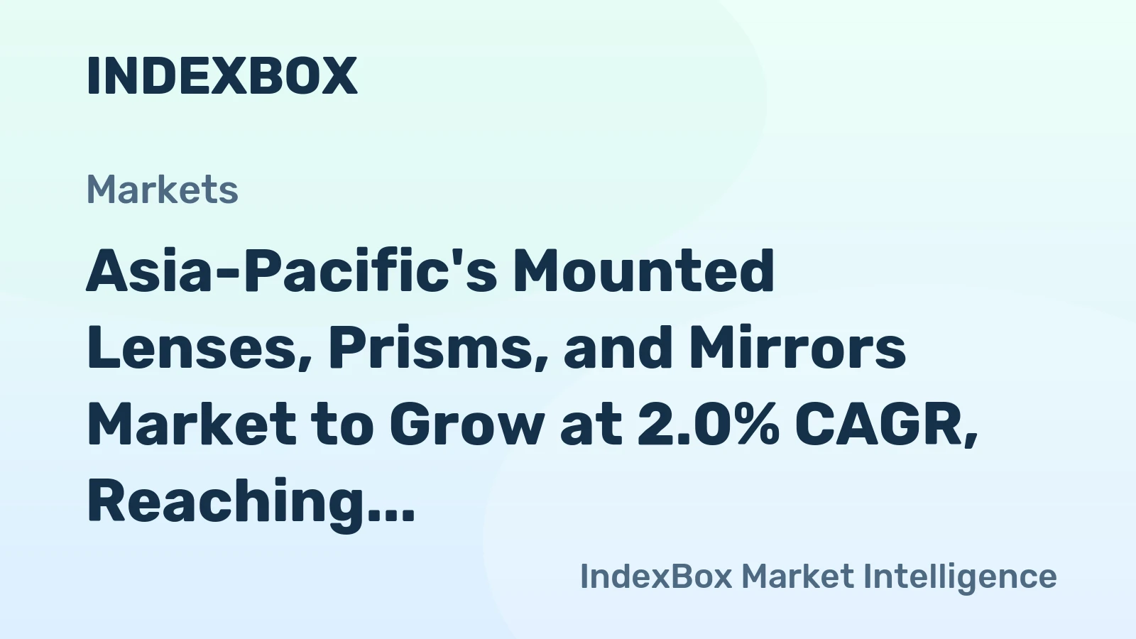 Asia-Pacific's Mounted Lenses, Prisms, and Mirrors Market to Grow at 2.0% CAGR, Reaching $66.5B by 2035