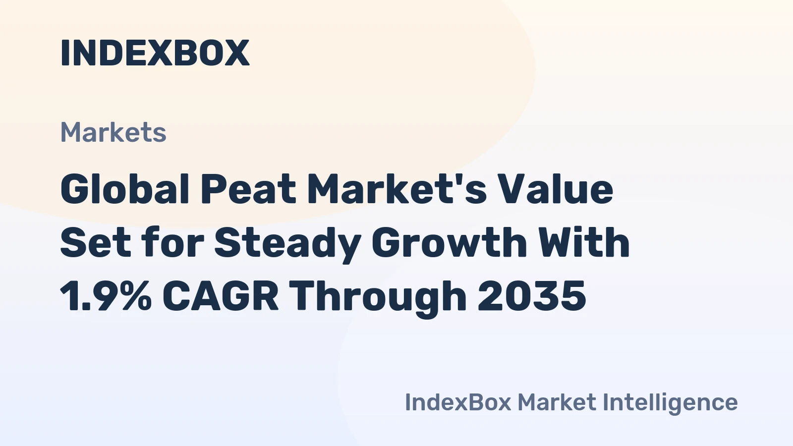 Global Peat Market's Value Set for Steady Growth With 1.9% CAGR Through 2035