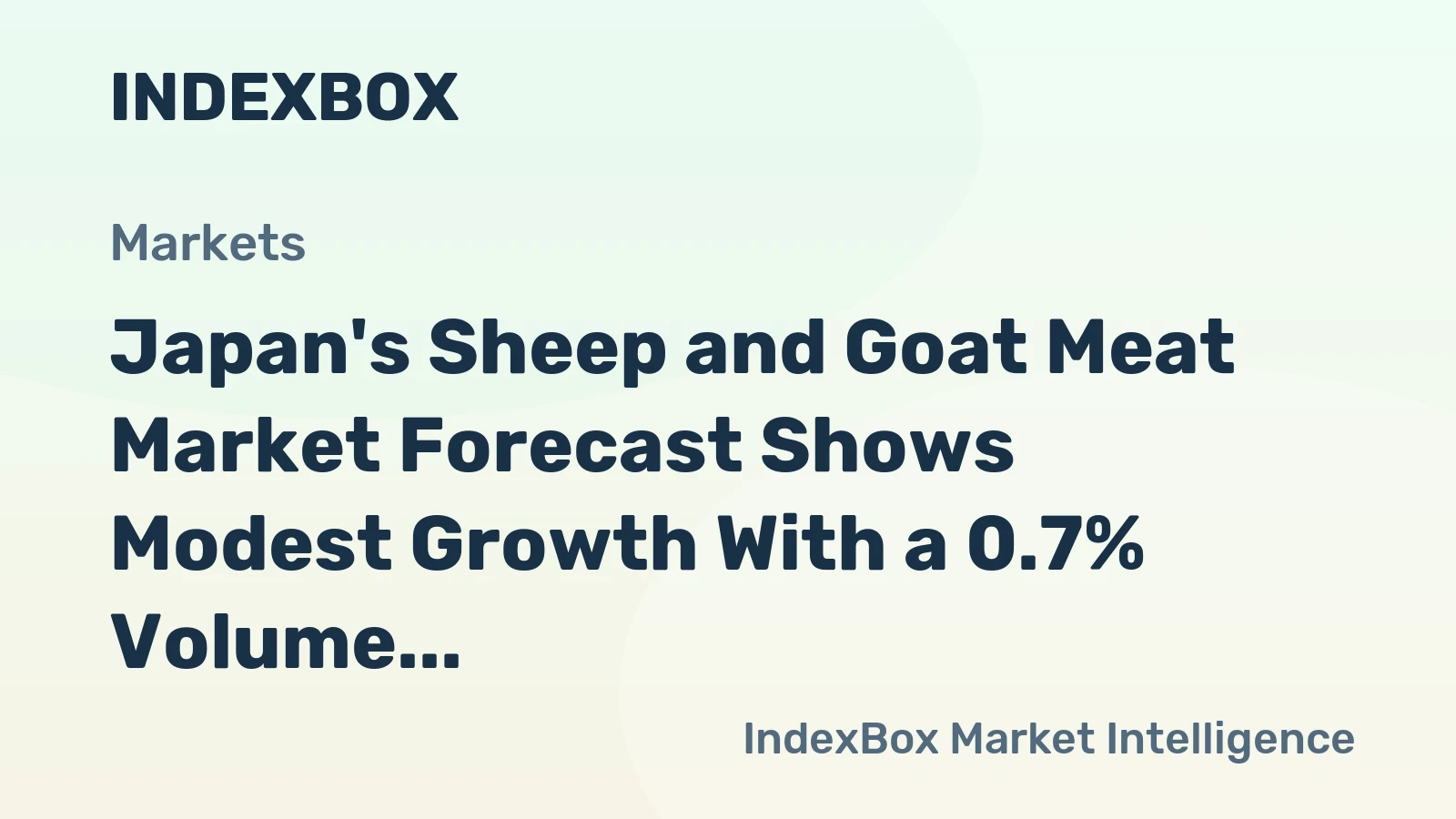 Japan's Sheep and Goat Meat Market Forecast Shows Modest Growth With a 0.7% Volume CAGR