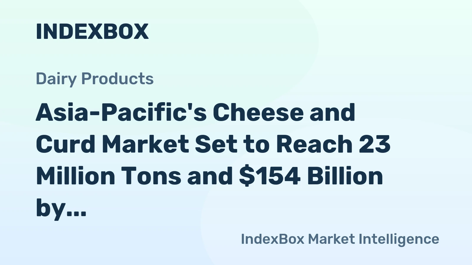 Asia-Pacific's Cheese and Curd Market Set to Reach 23 Million Tons and $154 Billion by 2035