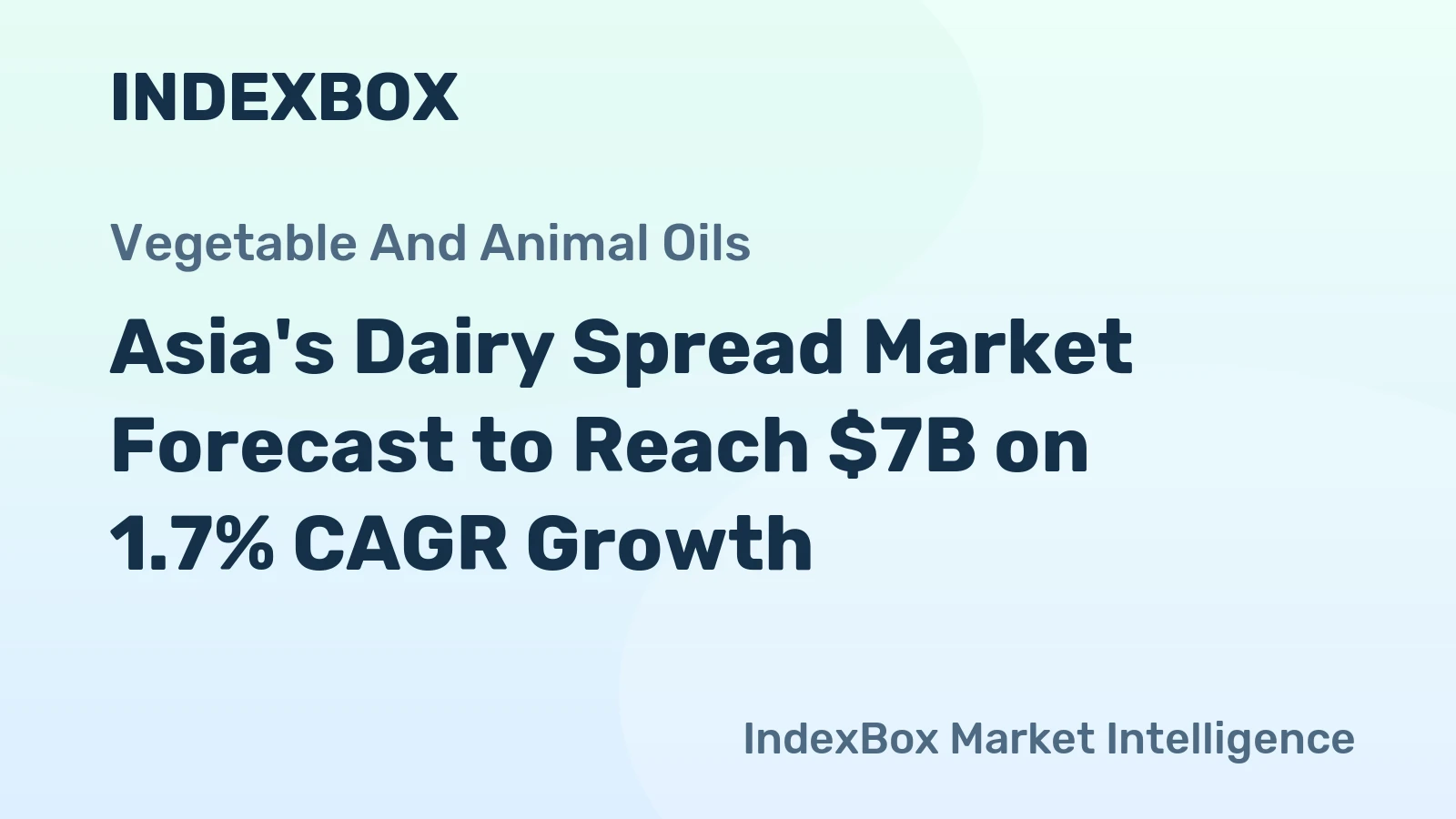 Asia's Dairy Spread Market Forecast to Reach $7B on 1.7% CAGR Growth