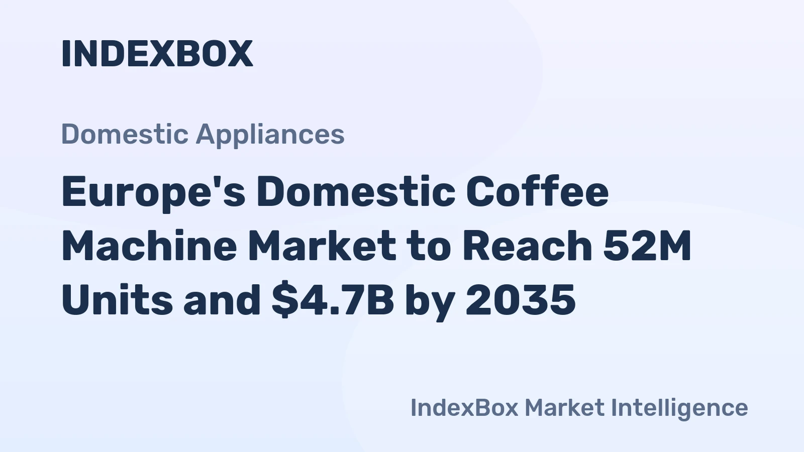 Europe's Domestic Coffee Machine Market to Reach 52M Units and $4.7B by 2035