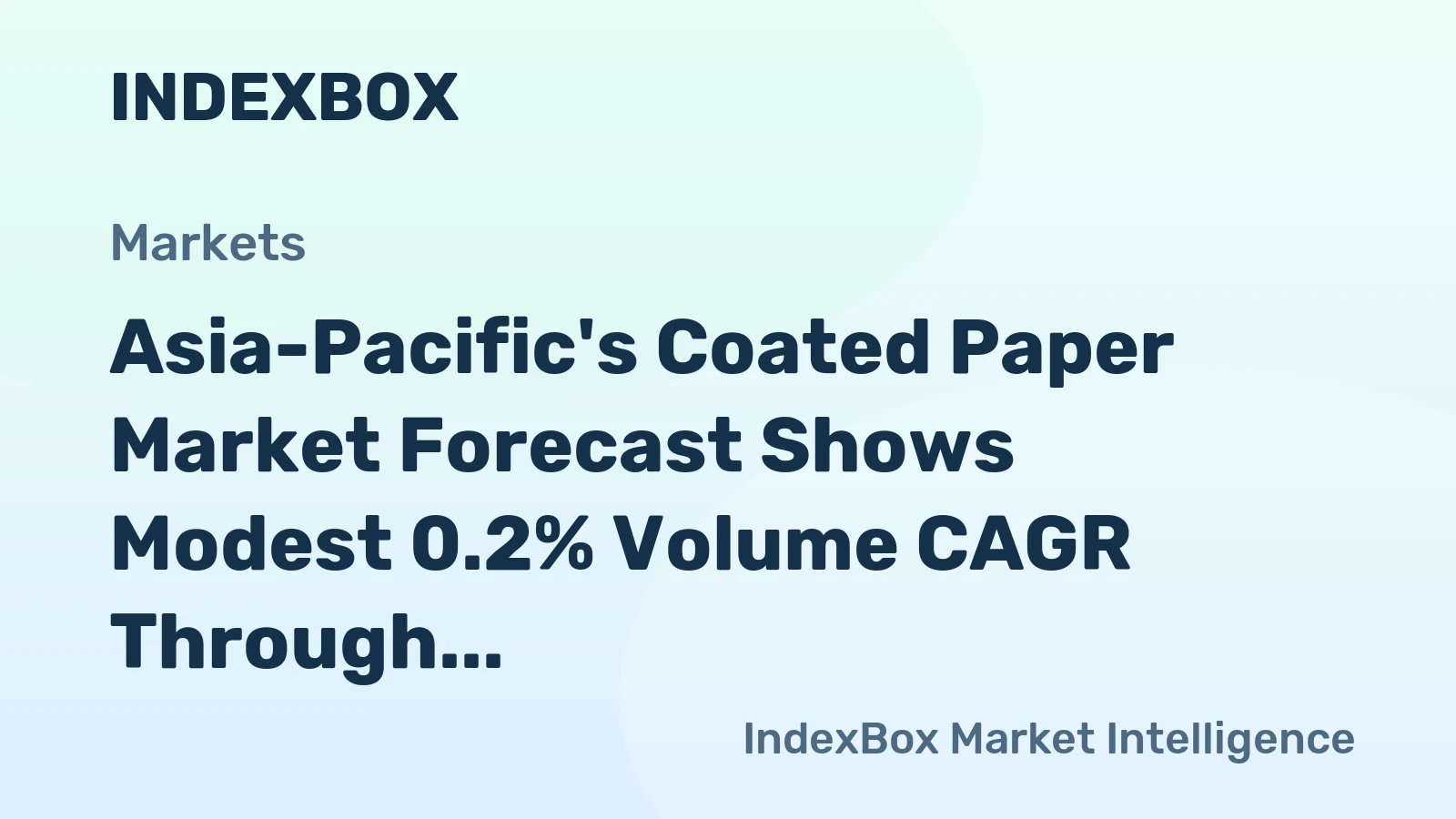 Asia-Pacific's Coated Paper Market Forecast Shows Modest 0.2% Volume CAGR Through 2035