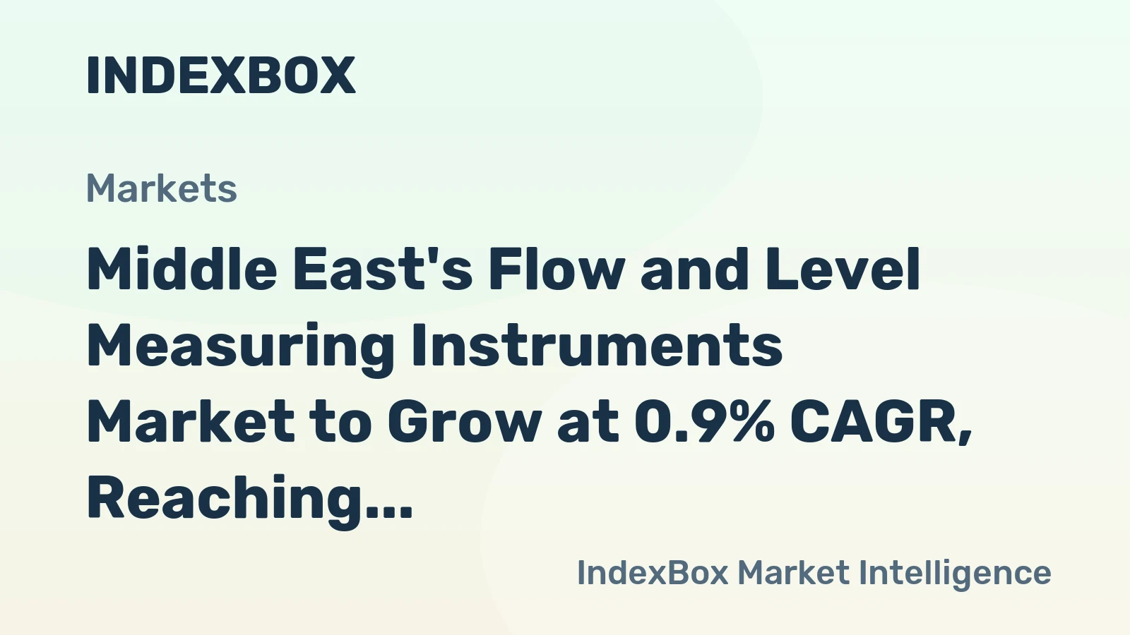 Middle East's Flow and Level Measuring Instruments Market to Grow at 0.9% CAGR, Reaching 10M Units by 2035