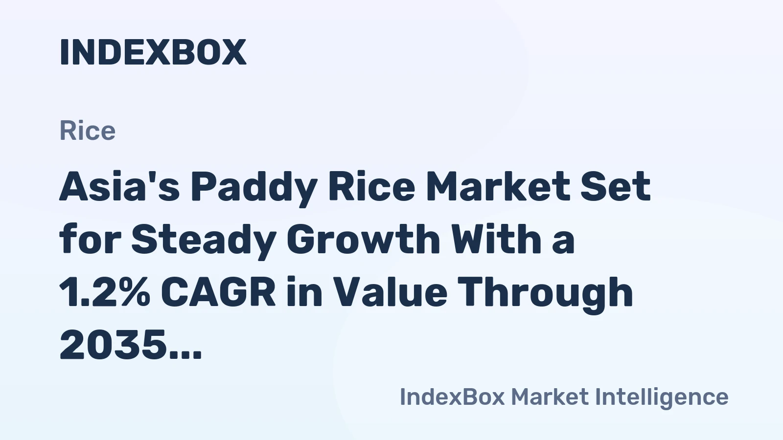Asia's Paddy Rice Market Set for Steady Growth With a 1.2% CAGR in Value Through 2035