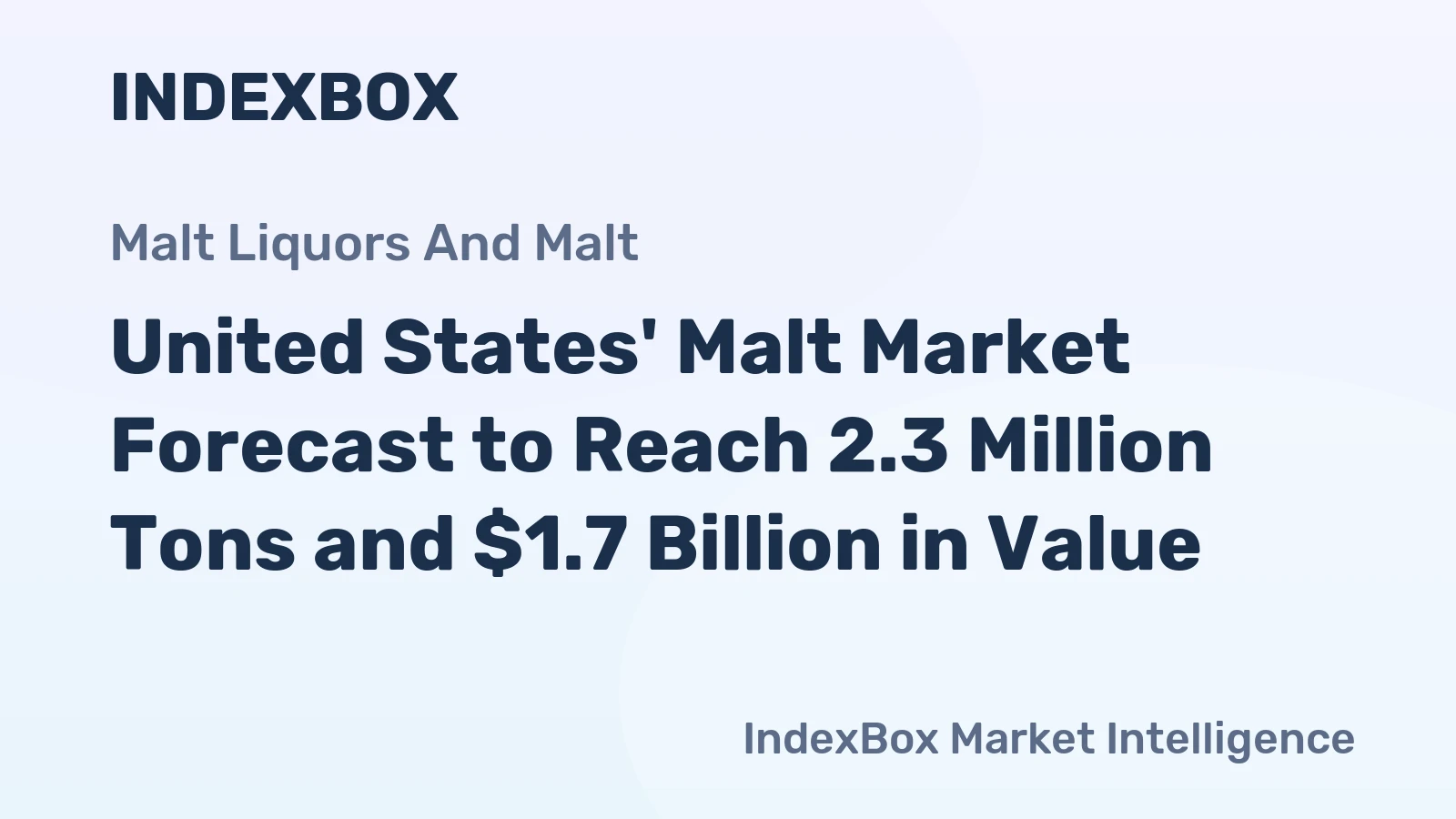 United States' Malt Market Forecast to Reach 2.3 Million Tons and $1.7 Billion in Value