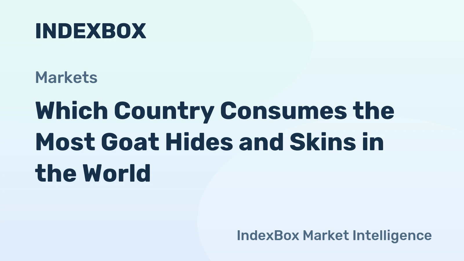 Which Country Consumes the Most Goat Hides and Skins in the World?