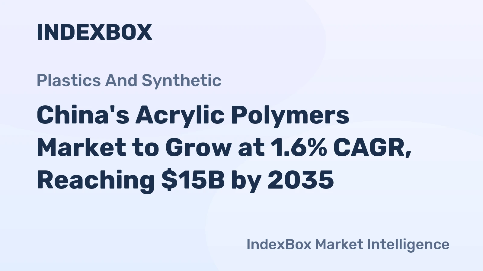 China's Acrylic Polymers Market to Grow at 1.6% CAGR, Reaching $15B by 2035