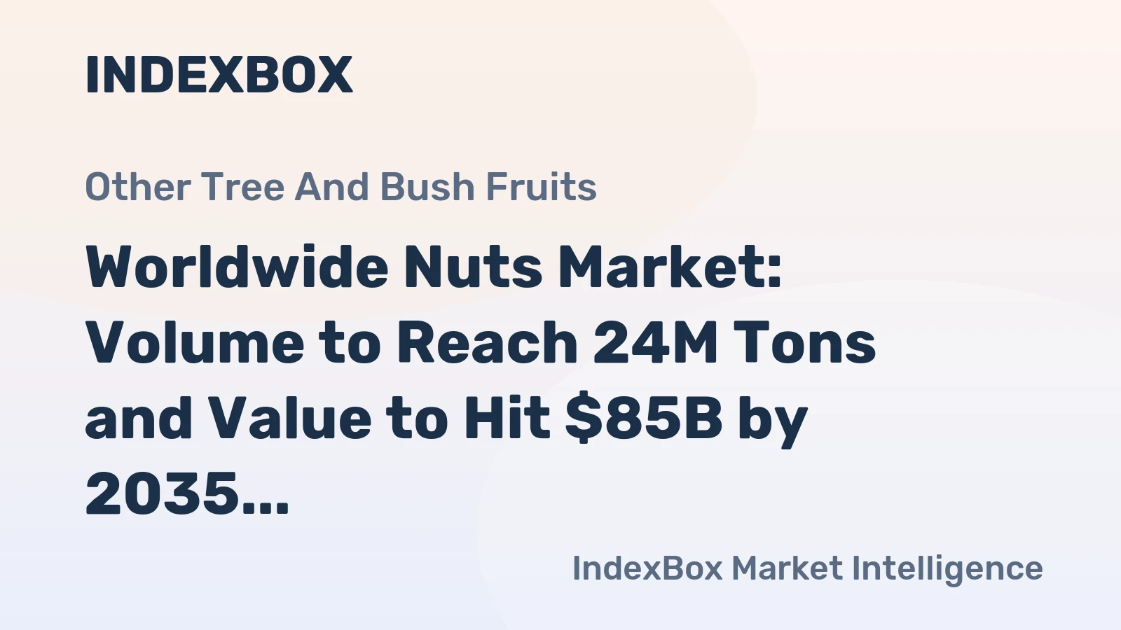 Worldwide Nuts Market: Volume to Reach 24M Tons and Value to Hit $85B by 2035