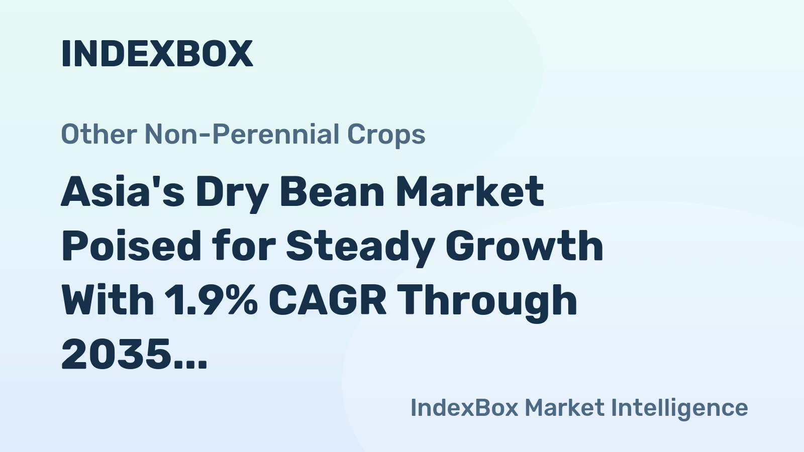 Asia's Dry Bean Market Poised for Steady Growth With 1.9% CAGR Through 2035