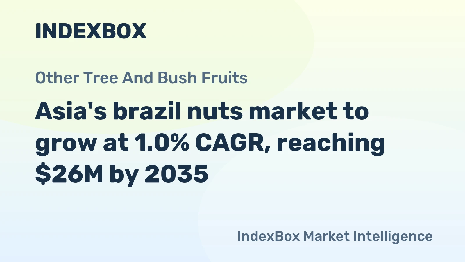 Asia's brazil nuts market to grow at 1.0% CAGR, reaching $26M by 2035