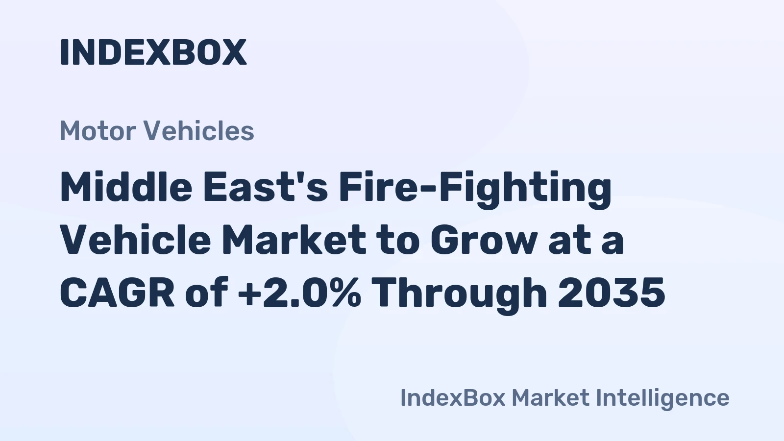 Middle East's Fire-Fighting Vehicle Market to Grow at a CAGR of +2.0% Through 2035