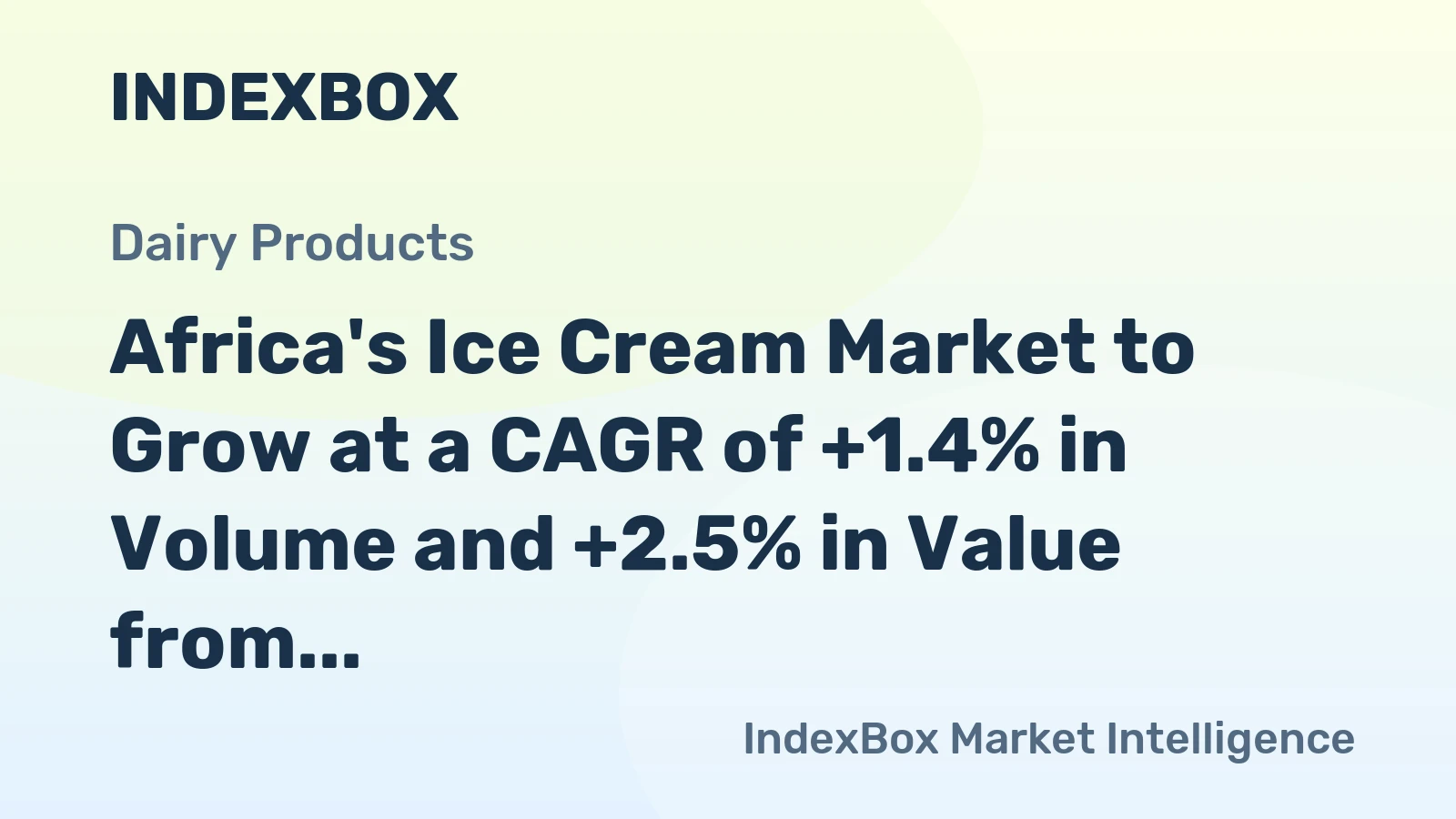 Africa's Ice Cream Market to Grow at a CAGR of +1.4% in Volume and +2.5% in Value from 2024 to 2035