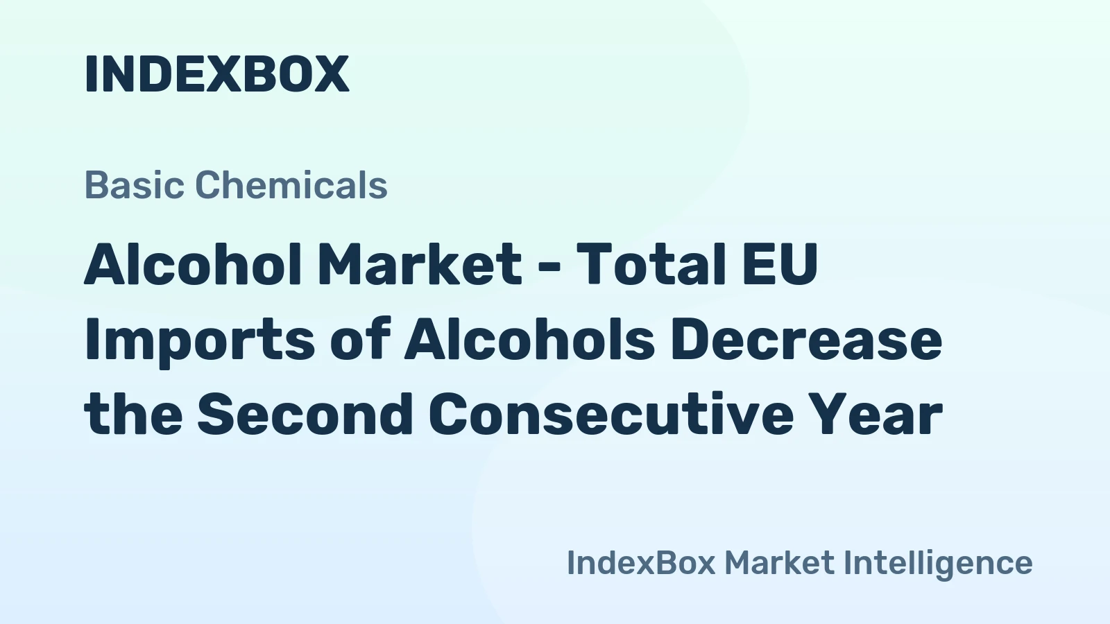 Alcohol Market - Total EU Imports of Alcohols Decrease the Second Consecutive Year