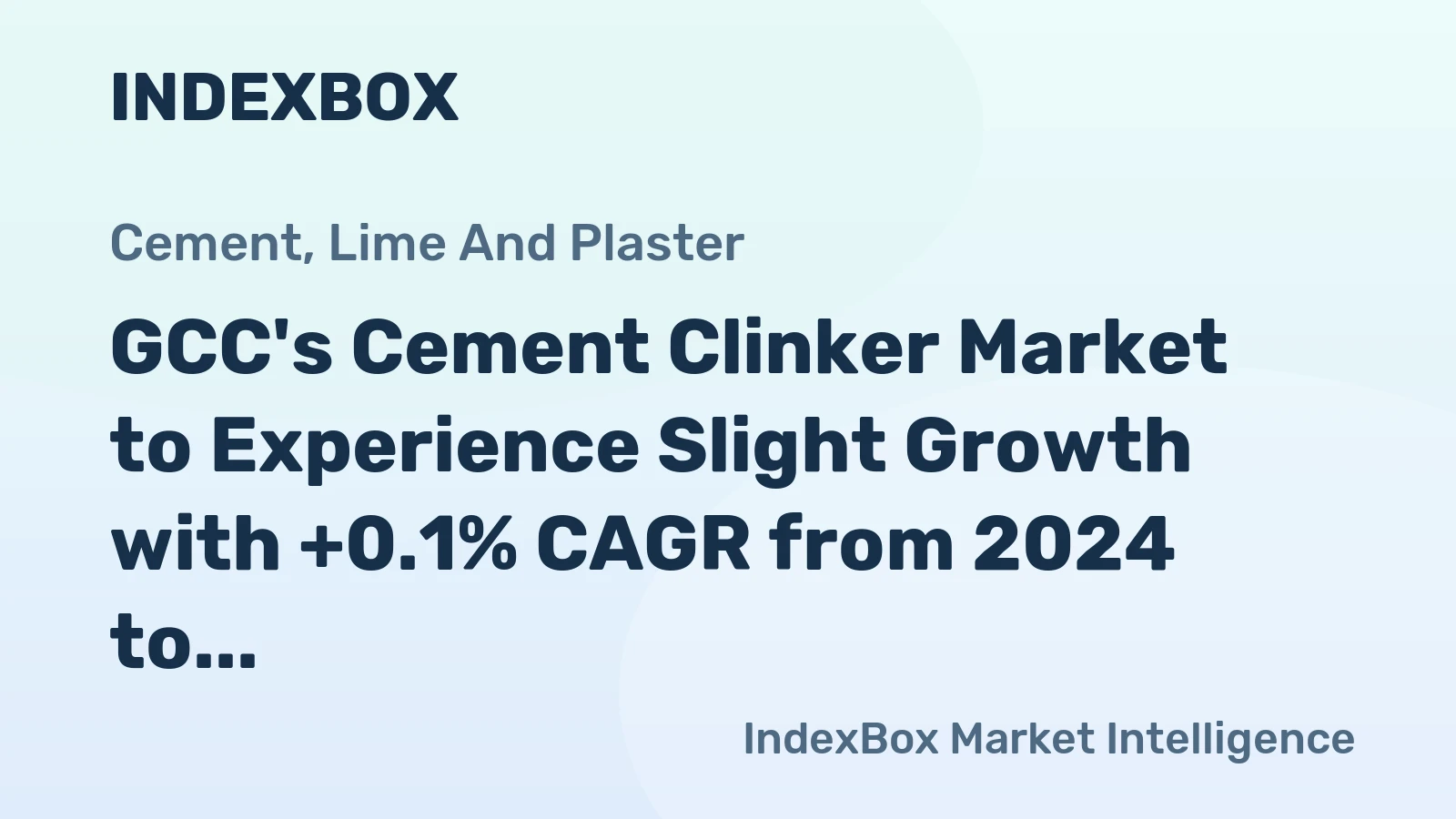 GCC's Cement Clinker Market to Experience Slight Growth with +0.1% CAGR from 2024 to 2035